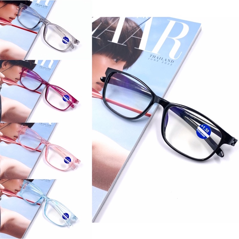 แว่นตาสายตายาว M8013 TR90 กรองแสงคอมมือถือ (+50ถึง+400) | Shopee Thailand
