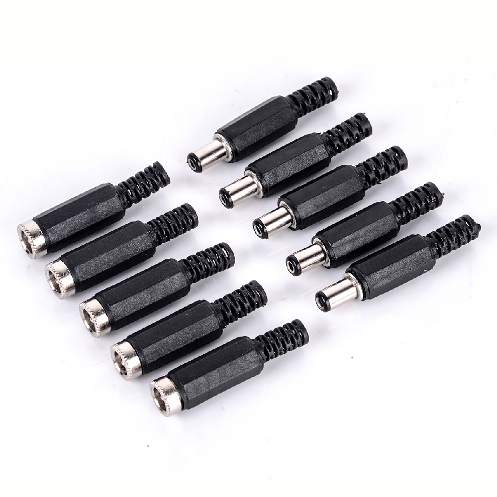 10pcs Male / Female DC Power Jack Plugs Socket Adapter Connector 2.1mm ...