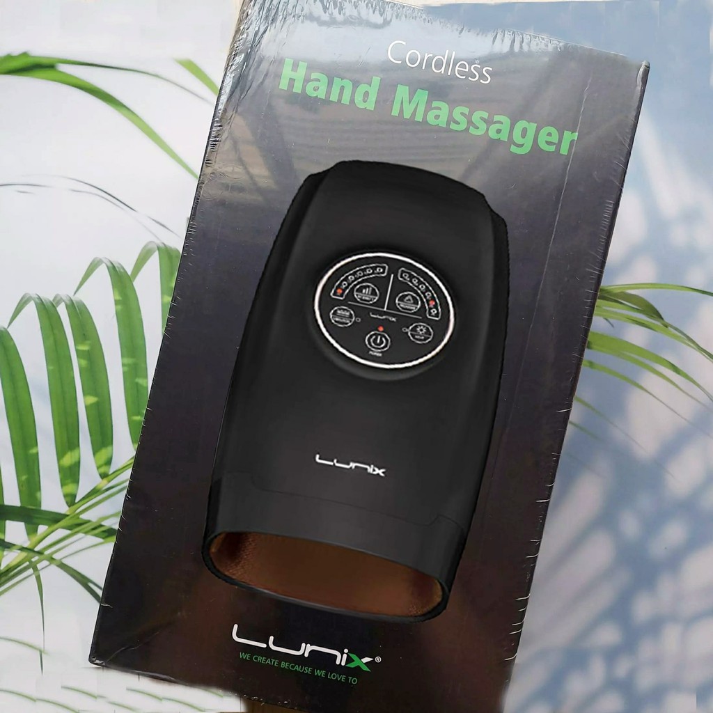 เครื่องนวดมือ ไฟฟ้า ไร้สาย สีดำ Lunix® LX3 Cordless Electric Hand Massager with Compression 6 ...