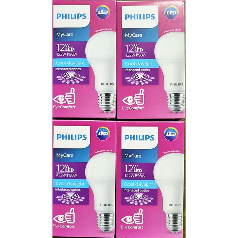 หลอดไฟ LED PHILIPS ขั้วE27 12w Cool daylight (แสงขาว) รุ่น MyCare(แพ็ค ...