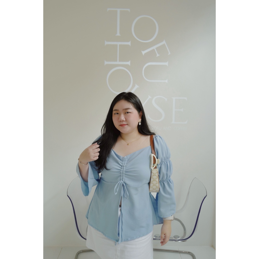 Bubble Top เสื้อแขนพองผูกอก 6 สี #เสื้อผ้าสาวอวบ Plussize | Shopee Thailand