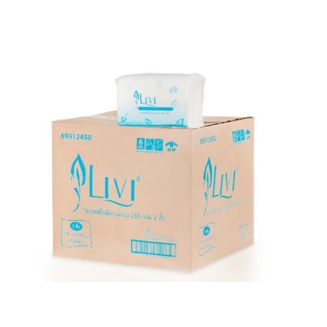 กระดาษเช็ดมือ LIVI V-Fold 250แผ่น 2 ชั้น (ฟ้า) ***5แพ็ค*** | Shopee ...