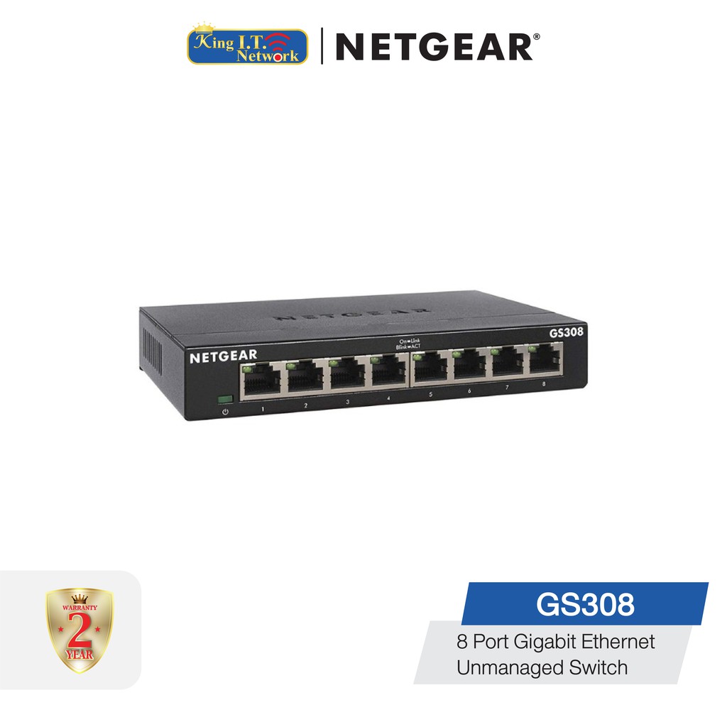 NETGEAR (GS308) 8-Port Gigabit Ethernet Unmanaged Switch - Desktop ...