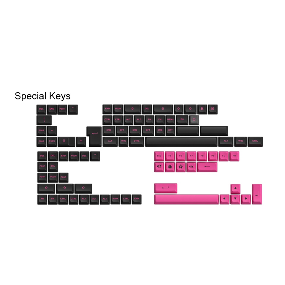 ปุ่มคีย์บอร์ด AKKO PBT สี Black & Rose Keycap 197 ปุ่ม ASA Profile Keypro | Shopee Thailand