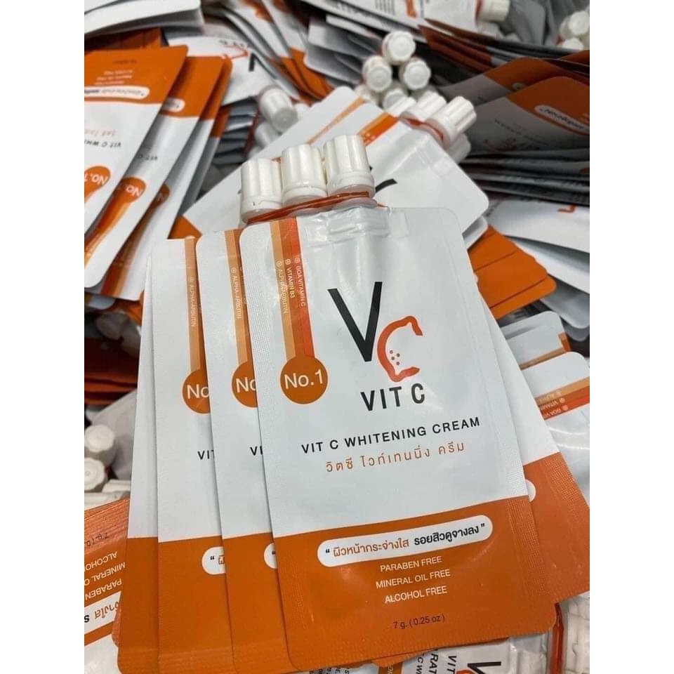 VC Vit C ครีมวิตซีน้องฉัตร แบบซอง พกพาไปได้ทุกที่ ( 1 ซอง ) | Shopee Thailand