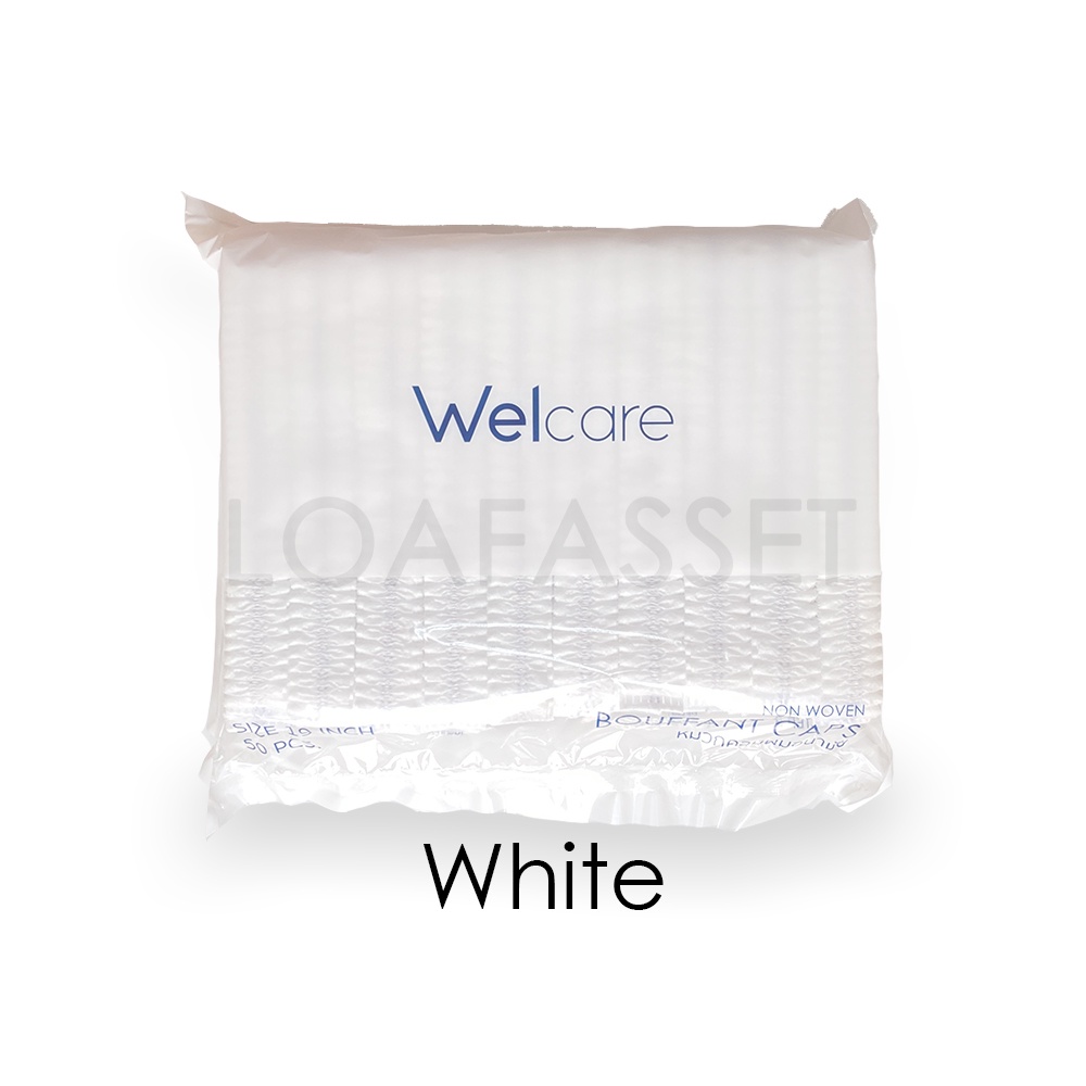 Welcare cap หมวกตัวหนอน หมวกคลุมผม เกรดการแพทย์ 50ชิ้น/แพ็ค | Shopee ...