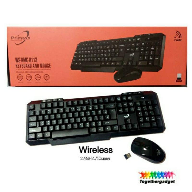 Primaxx ชุดคีย์บอร์ดเมาส์ไร้สาย Wireless keyboard mouse Combo set รุ่น ...
