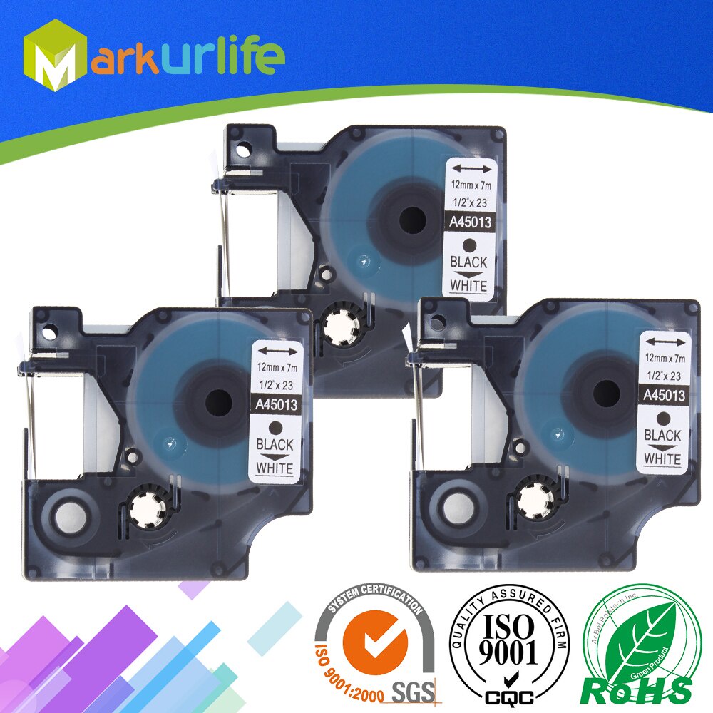 3 PCS 12mm replacement label Self-Adhesive D1 Tape A45013(S072053) for ...