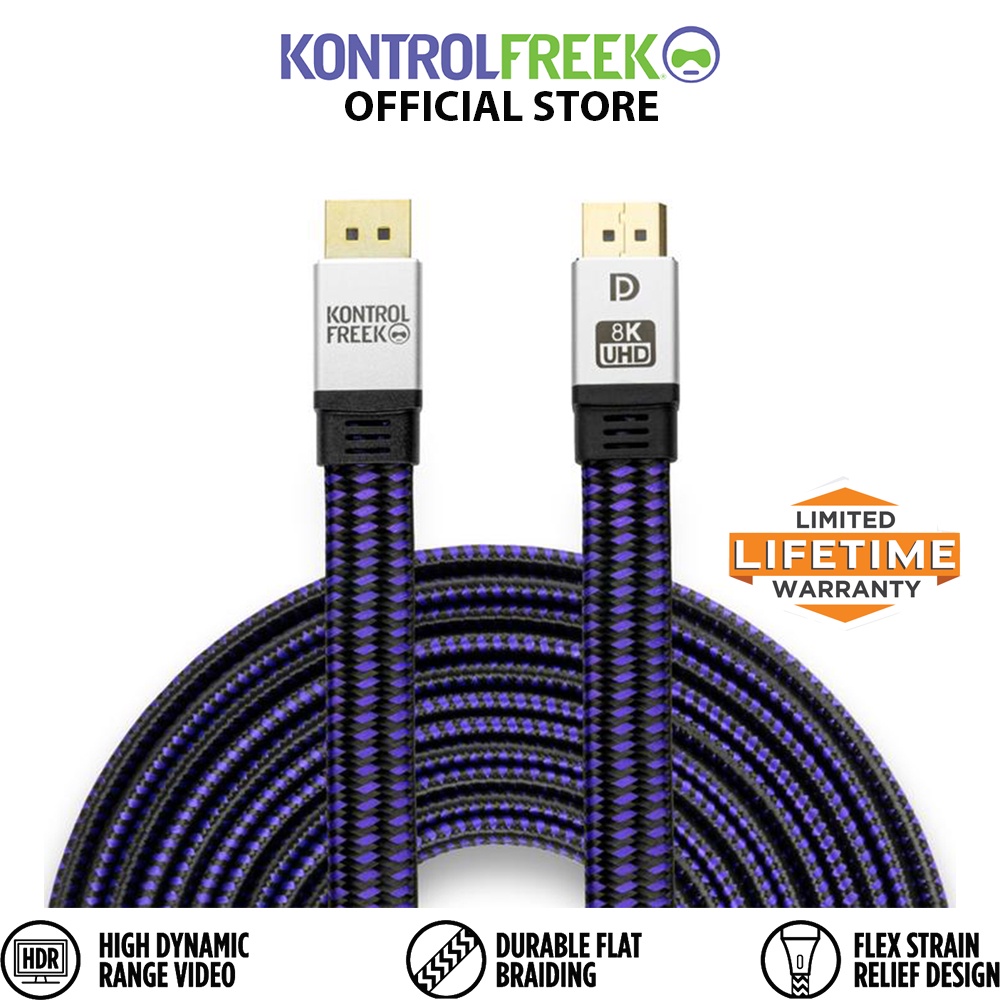 Kontrolfreek Crystal Clear 8K DisplayPort Gaming Cable DP 1.4 Specs 32 ...