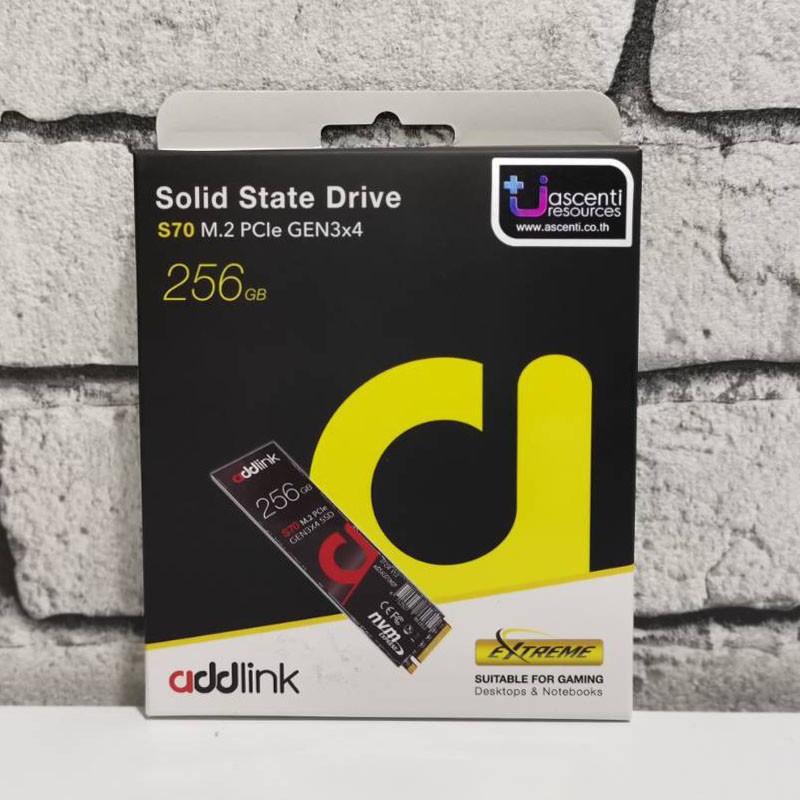256GB SSD (เอสเอสดี) Addlink S70 SSD NVMe PCIe Gen3x4 M.2 2280 ประกัน ...