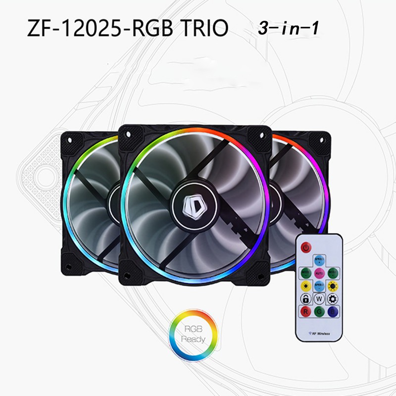 ID-COOLING ZF-12025-RGB TRIO 3 in 1 KIT 5V 3Pin ARGB 120mm Quiet ...