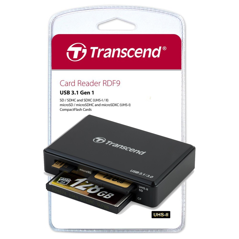 การ์ดรีดเดอร์ CARD READER EXTERNAL TRANSCEND USB 3.1 RDF9 MULTIPLE TS ...