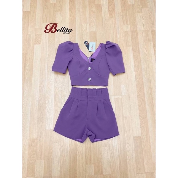 Set เสื้อแขนพอง+กางเกงขาสั้น ป้าย Bellita Brand | Shopee Thailand