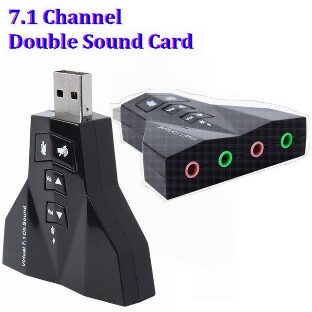 รับประกันความแท การ์ดเสียงแบบ USB 7.1 Microphone MIC Headset Ch 3D Converter Double Sound Card ...