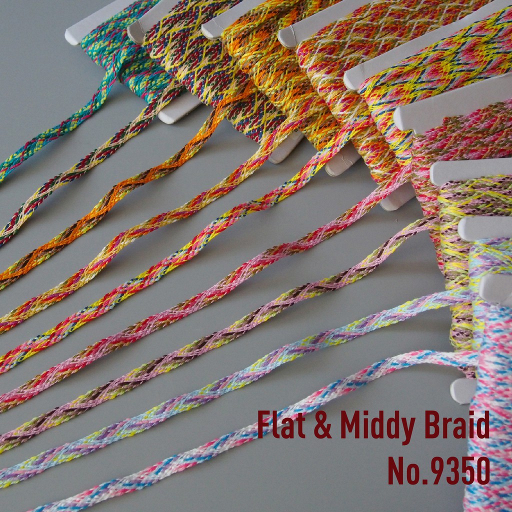 MOMOTARA No. 9350 เทปถัก Braid เทปถัก Braid เทปถักแบน Flat & Middy ...