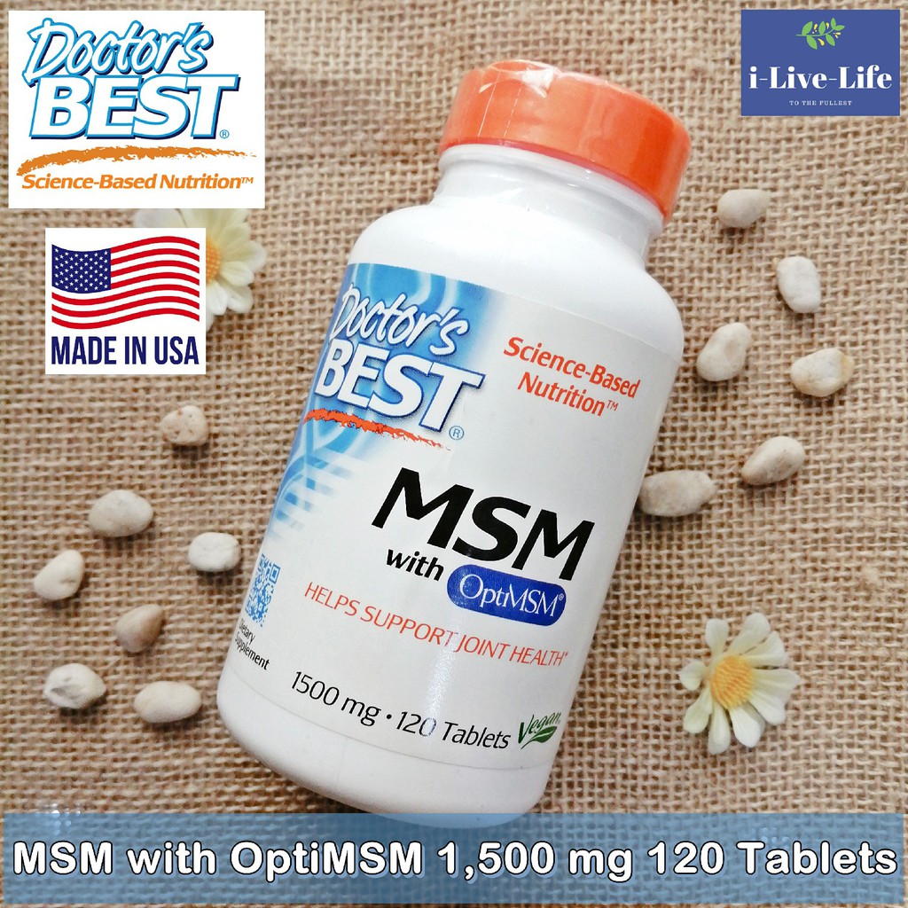 เอ็มเอสเอ็ม MSM with OptiMSM 1,500 mg 120 Tablets - Doctor's Best ...