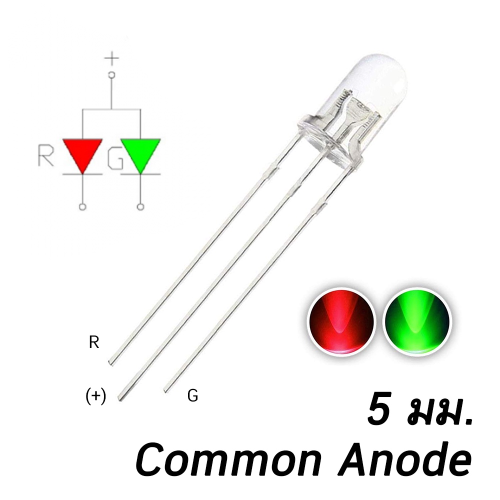 (5 ดวง) RGB RG LED ไดโอดเปล่งแสง 3 มม 5 มม Common Anode Cathode Bright ...