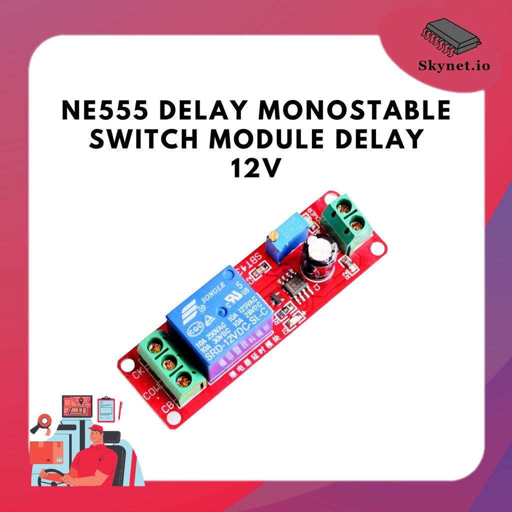NE555 delay monostable switch module Delay 12V | Shopee Thailand