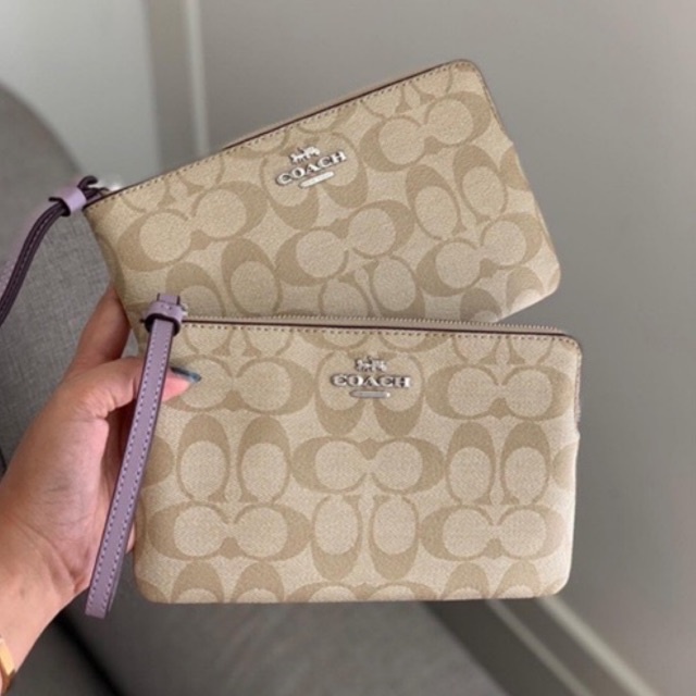 กระเป๋าคล้องมือCOACH 1ซิปL แท้ รุ่น6648 LARGE CORNER ZIP WRISTLET IN ...