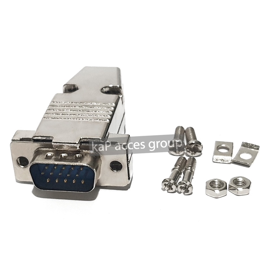VGA 15 pin ตัวผู้, ตัวเมีย หัวบัดกรี ฝาเหล็ก สำหรับทำสาย ซ่อมหัวสาย ...