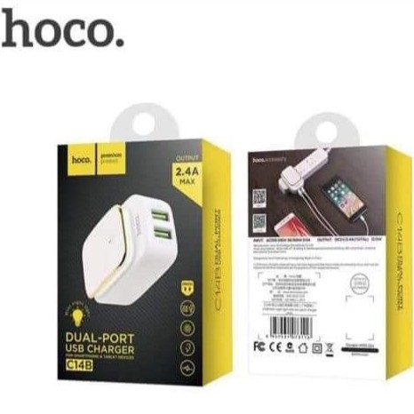 หัวชาร์จ Hoco C14B Dual-Port USB Charger ของแท้ | Shopee Thailand
