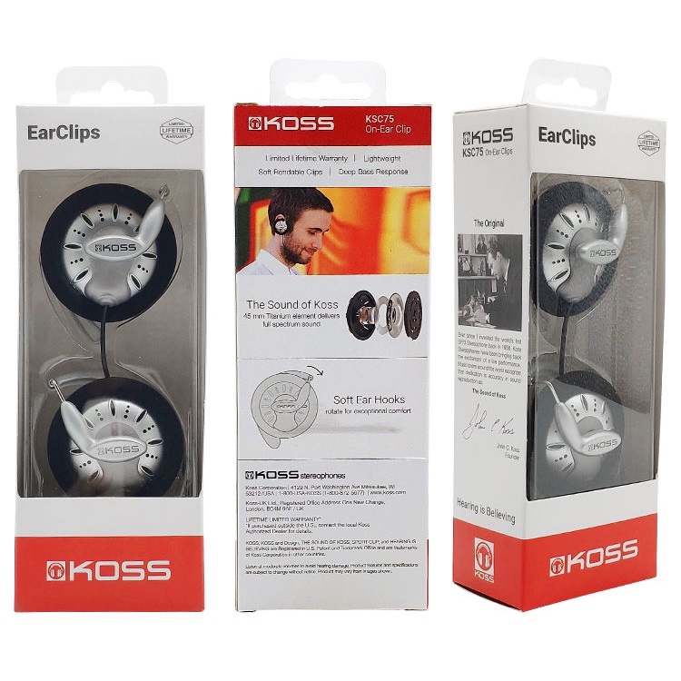 Koss KSC75 หูฟังสเตอริโอ แบบคลิปหนีบ แบบพกพา | Shopee Thailand