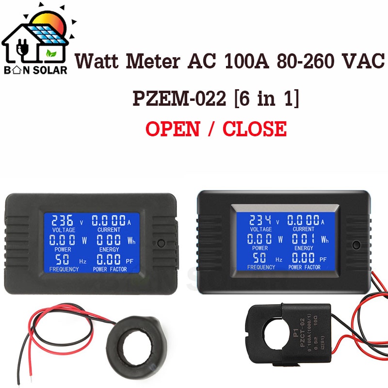 PZEM-022 [ 6 in 1 ] Watt meter AC 100A 6in1 80-260VAC มิเตอร์วัดไฟ ...