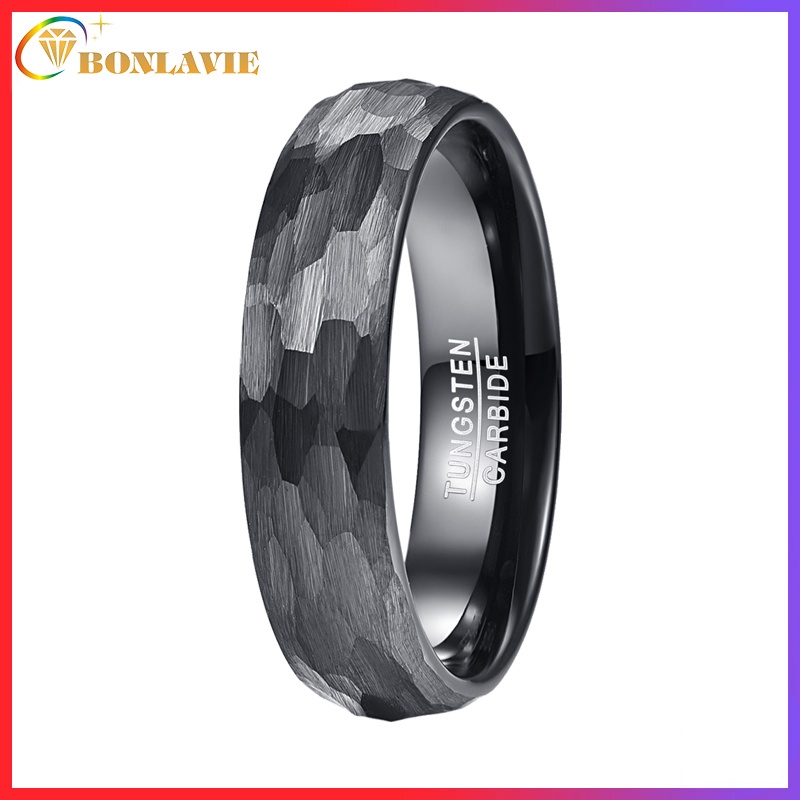 Bonlavie 【รองรับการแกะสลัก】แหวนทังสเตน 4 มม. 6 มม. 8 มม. สีดํา สําหรับ ...