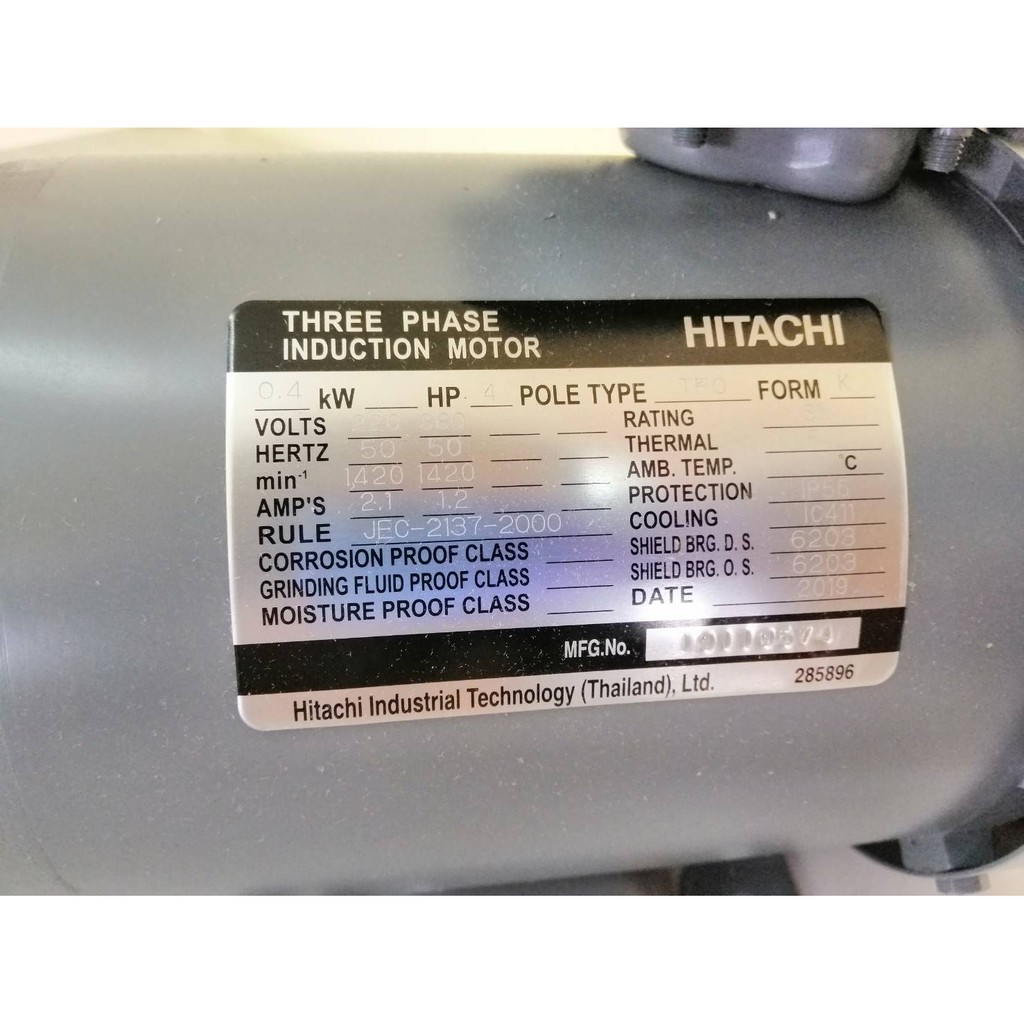 HITACHI มอเตอร์ไฟฟ้า 1/2HP 3PHASE ขาตั้ง รุ่น TFO-K | Shopee Thailand