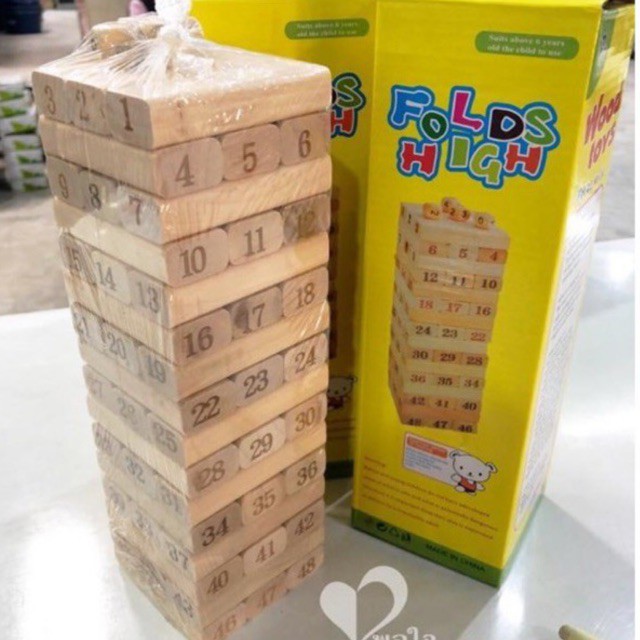 ตึกถล่ม บล็อกไม้ ตัวต่อไม้ เกมตึกถล่ม (jenga) | Shopee Thailand