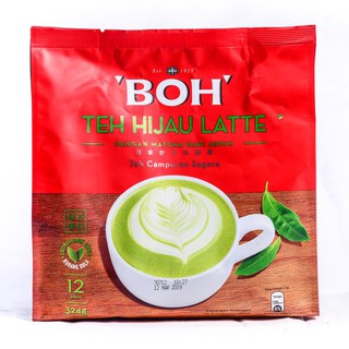 BOH Green Tea Latte with Matcha Product of Malaysia Halal 12pcsX27g ...