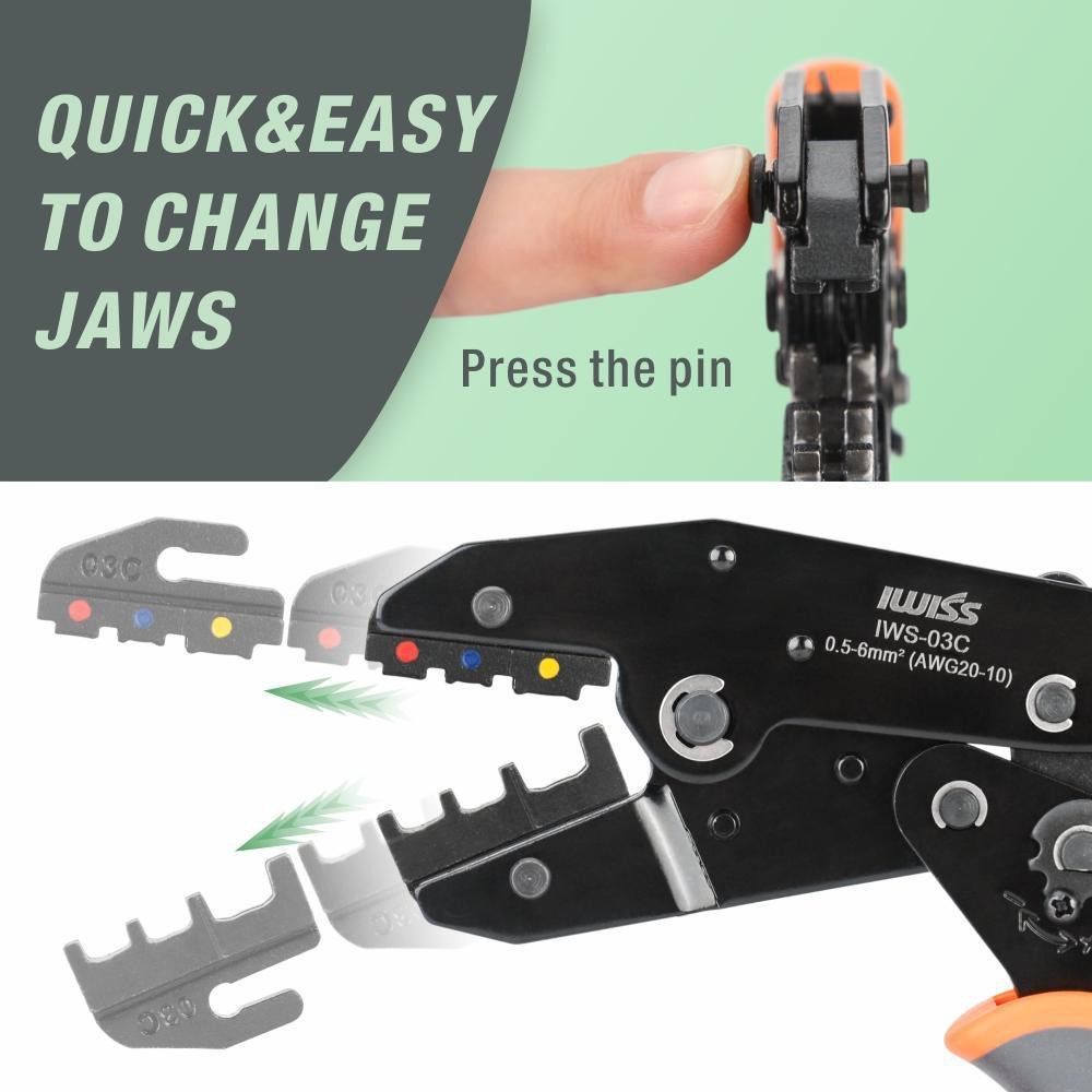 IWISS KIT-0535 Box set ชุดคีมย้ำหางปลา แบบเปลี่ยนหัวได้ 6 แบบ พร้อมคีมปอกสาย | Shopee Thailand