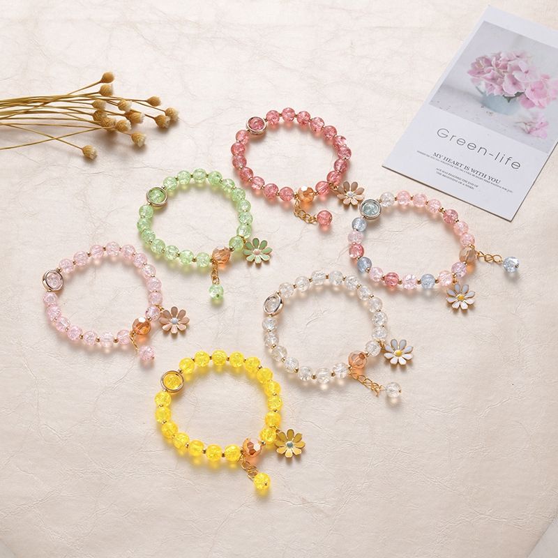 LZ Gelang Bergetah Bunga Daisy Manik Cantik ala คริสตัล ins สร้อยข้อมือ ...
