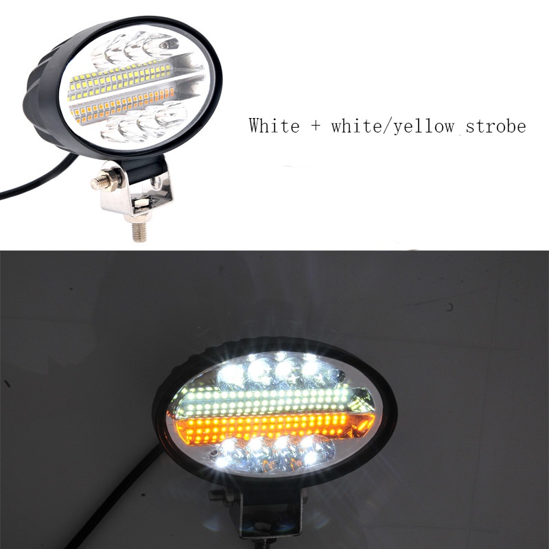 LED Car Work Light Headlights 12V Oval Spotlight with Strobe Jeep ...