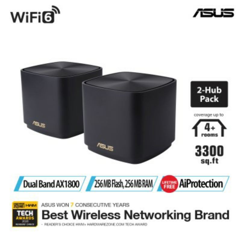 Asus ZenWiFi AX Mini XD4 AX1800 WiFi 6 Mesh Dual-Band Router (2-Pack ...