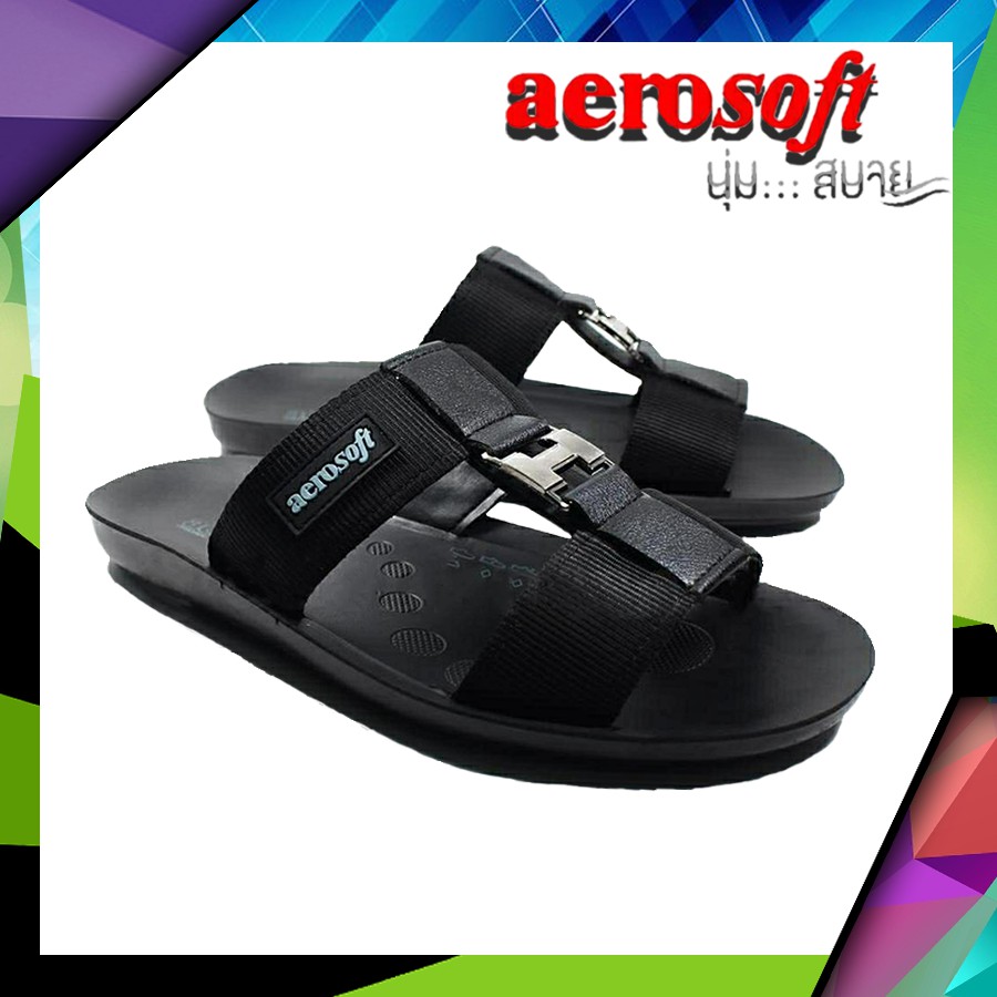 รองเท้าเตะสีดำ Aerosoft รุ่น9009 | Shopee Thailand