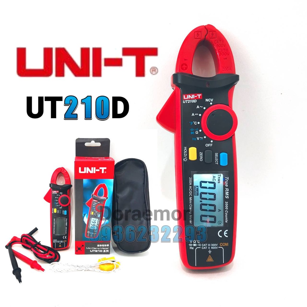 UNI-T UT210E,210D+คีมตัด+สายปากคีบอย่างดี1คู่ +เเหนบเบอร์00 AC-DC 2A ...