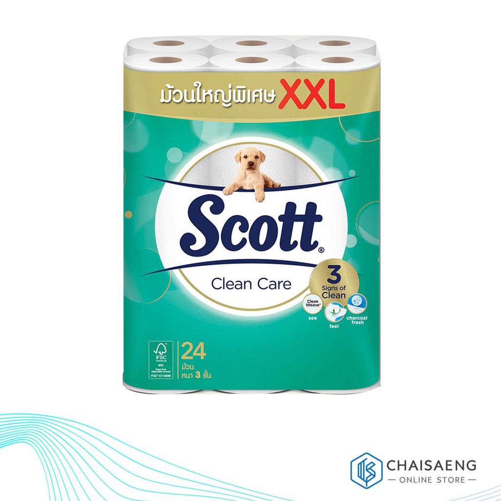 (แพ็ค 24 ม้วน) Scott Clean Care XXL Jumbo Roll Tissue สก๊อตต์® คลีนแคร์ ...