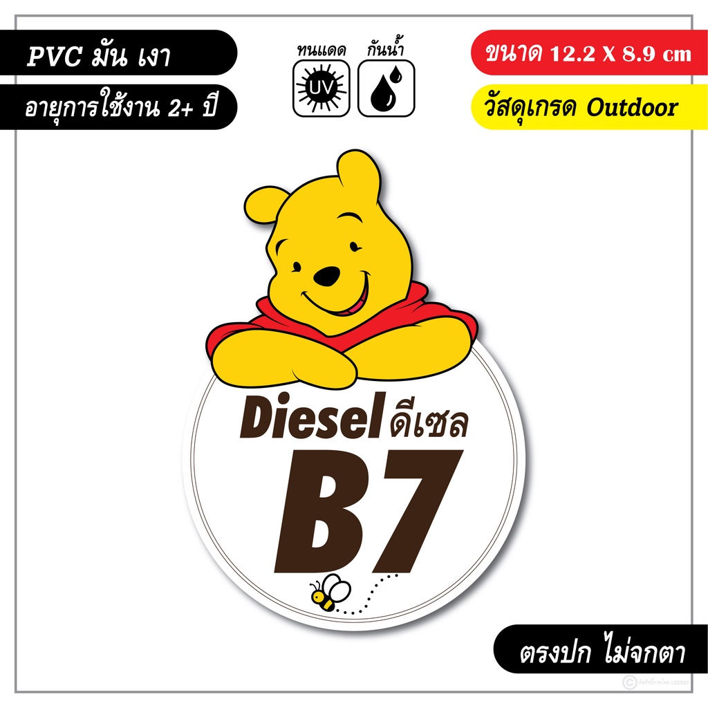 สติ๊กเกอร์ติดรถ ติดถังน้ำมัน แก๊สโซฮอล์ 95 91 E20 B7 ลายการ์ตูนน่ารัก V5 | Shopee Thailand