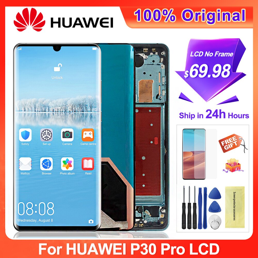 ต้นฉบับ 6.47" อะไหล่หน้าจอสัมผัสดิจิทัล LCD สําหรับ Huawei P30 Pro Huawei P30Pro VOG-L29 VOG-L09 ...