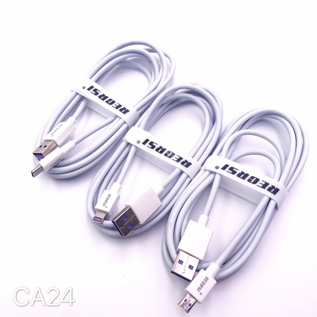 RECRSI CA-24 USBชาร์จเร（Aรับ3A（2M）Type-C，MICRO，IPHONE | Shopee Thailand