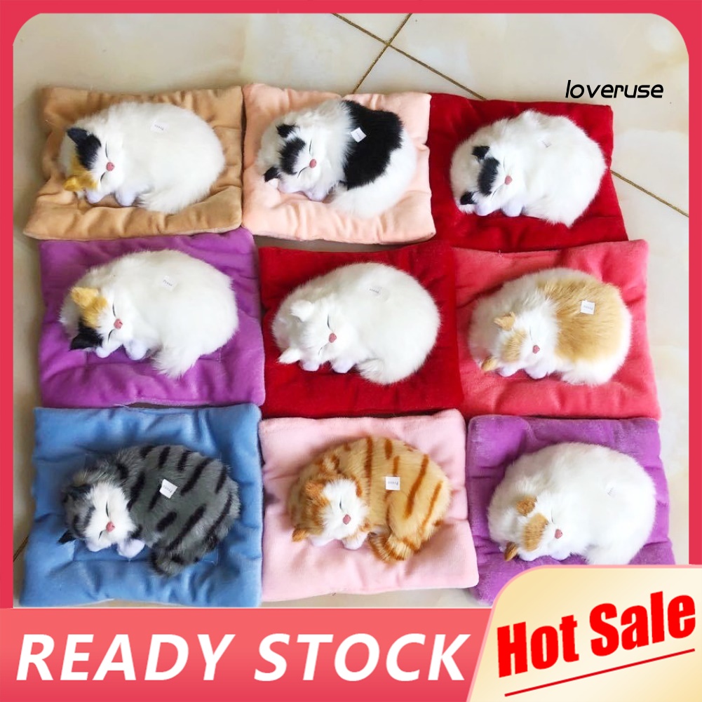 Wowj_ตุ๊กตาแมวนอนหลับ เสมือนจริง แบบคาร์บอน สําหรับตกแต่งรถยนต์ ...