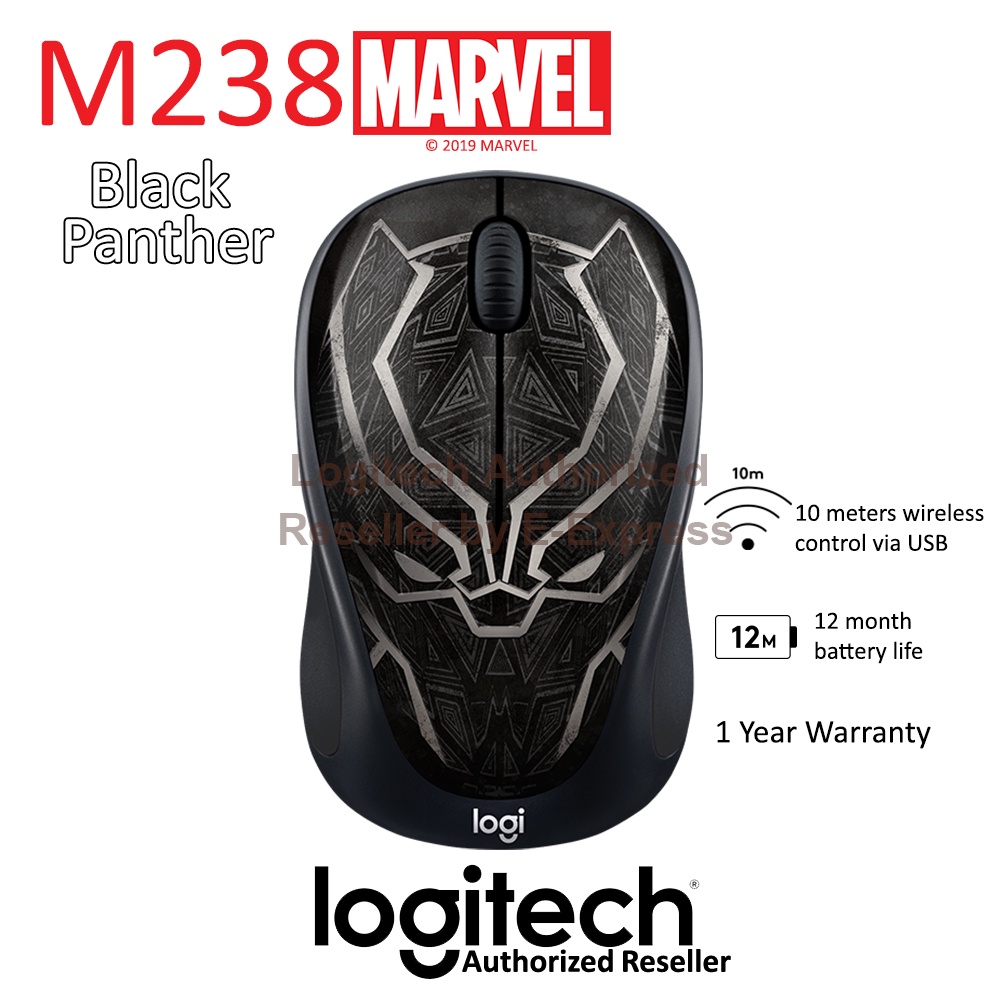 Logitech M238 Marvel Collection Wireless Mouse Black Panther ลายแบล็ค ...