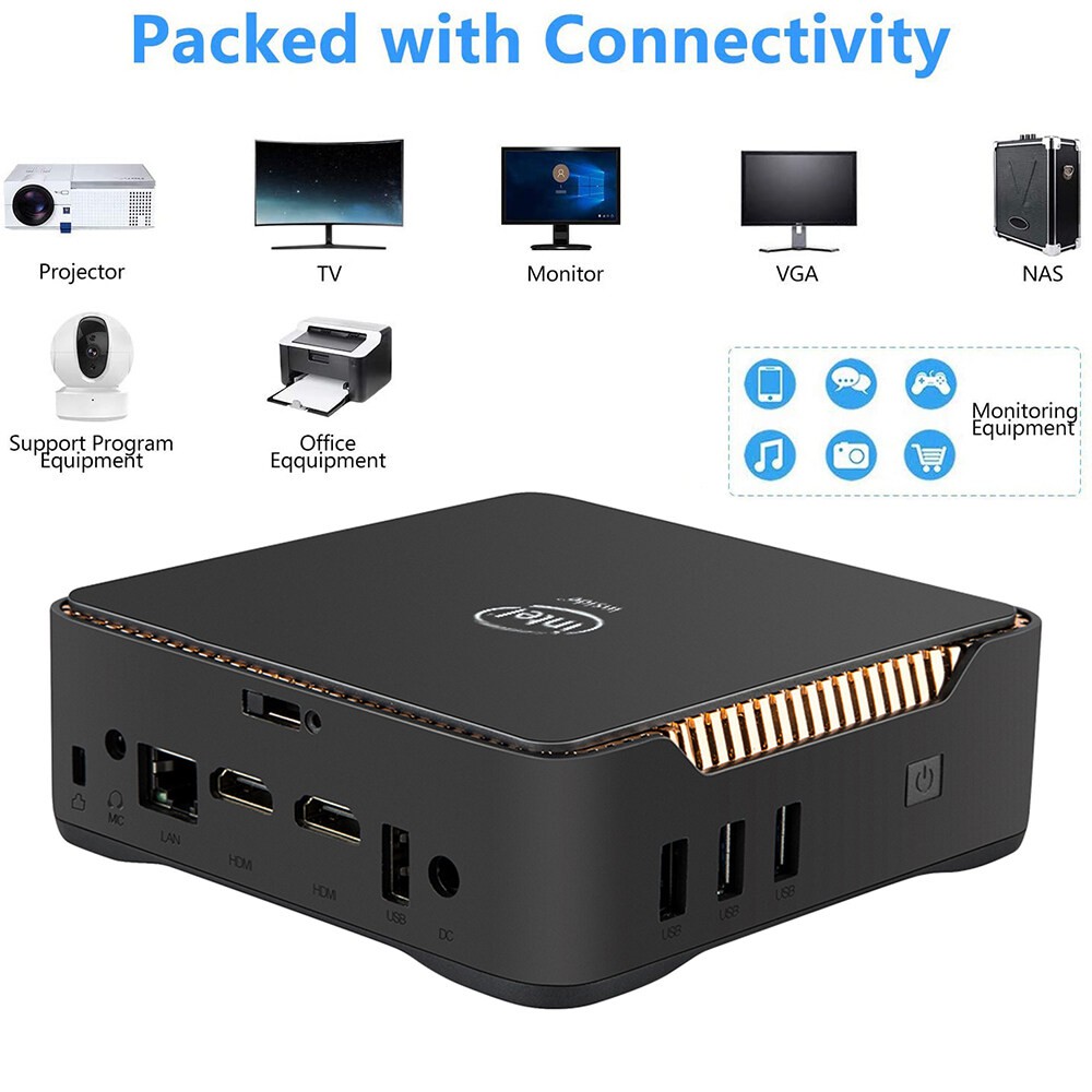 GK3V มินิพีซี Mini PC 8GB+128GB CPU Intel Celeron J4125 Quad-Core 2.5 ...