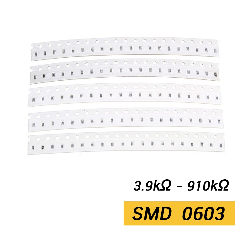 (24 ตัว) ตัวต้านทาน 0603 ±5% 3.9kΩ-910kΩ Resistor SMD SMT R R0603 ...