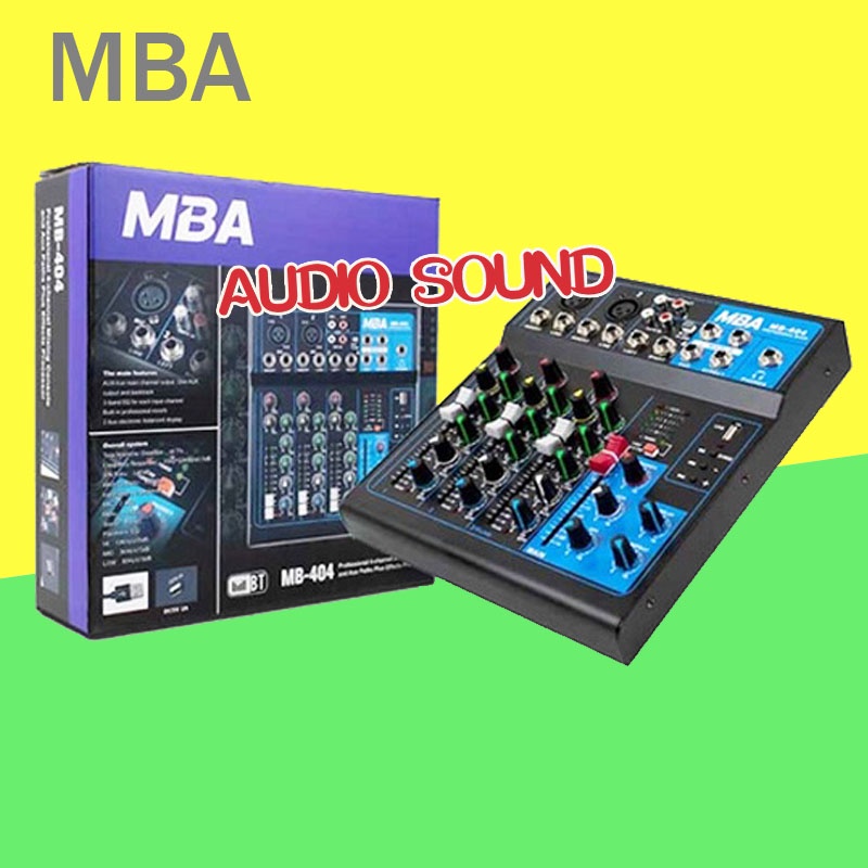 Mixer ผสมสัญญาณเสียง มิกเซอร์ 4 ช่อง MBA รุ่น MB404 มี USB/Bluetooth ...