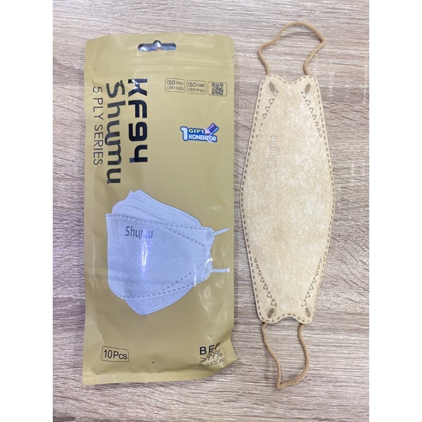 Shumu KF94 หน้ากากอนามัย 5 ชั้น 10 ชิ้น / แพ็ค ฟรีตัวล็อกแมส 1 ชิ้น ...