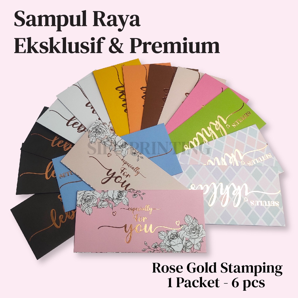 Sampul DUIT Raya 2022 Rose Gold Stamping NO WATERMARK Sampul Raya ...