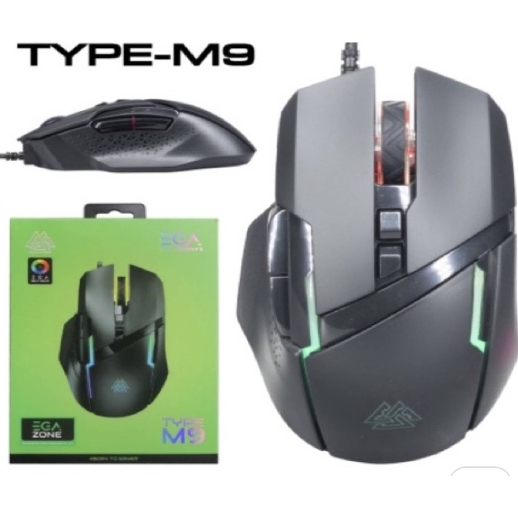 ประกันศูนย์ 2 ปี] EGA เมาส์เกมมิ่ง TYPE M9 มีไฟ RGB ปรับ DPI ได้ ใช้งานง่าย เหมาะสำหรับเล่นเกม ...