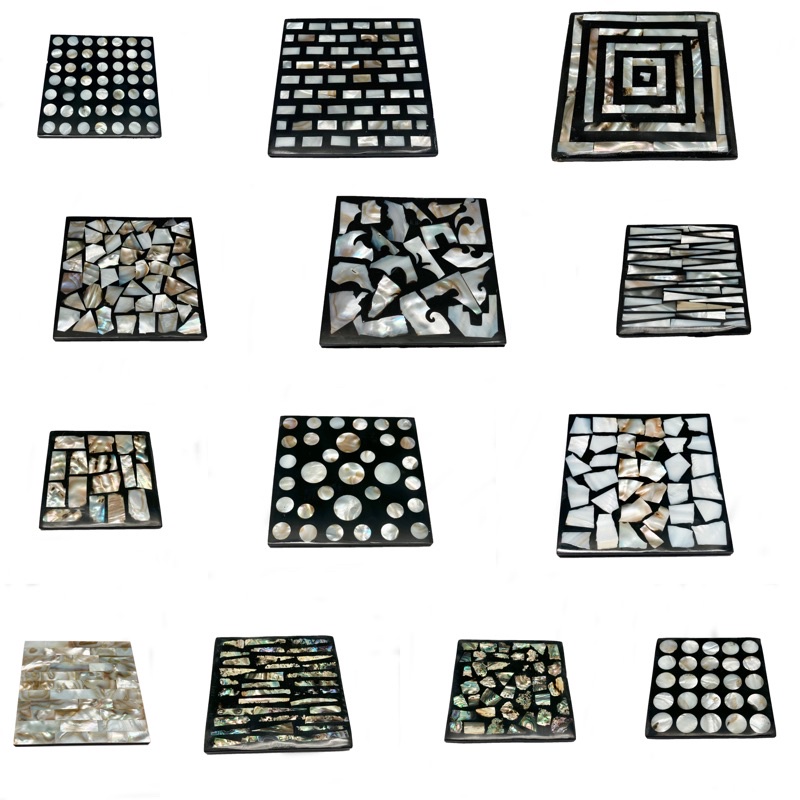 (House of Shell) 1 ชิ้น ที่รองแก้วเปลือกหอยมุก - 1 pcs. Coasters with ...